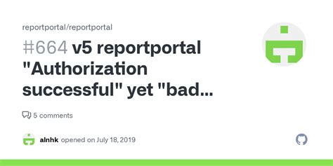 V5 Reportportal Authorization Successful Yet Bad Credential · Issue 664 · Reportportal