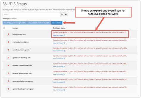 The Certificate Will Not Renew Via Autossl Because It Was Not Issued