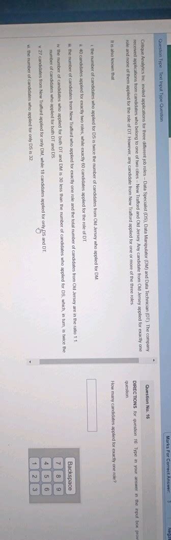 Marks For Correct Answer Negat Question Type Text Input Type Question