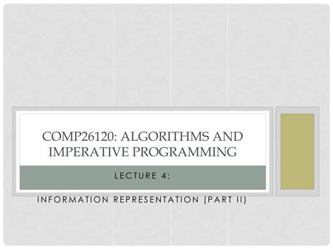 Ppt Comp26120 Algorithms And Imperative Programming Powerpoint
