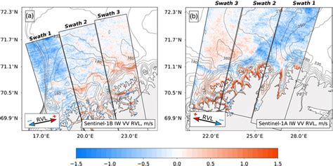 Maps Of Ocean Surface Radial Velocity Color At A Spatial Resolution
