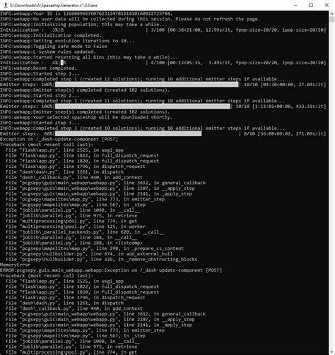 Spaceshipgenerator Iteration Issue Memory Error · Issue 5 · Goodai