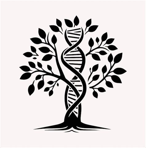 Elegant DNA Spiral Tree Trunk Silhouette Vector Illustration Premium AI Generated Vector