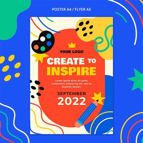 Free Psd Flat Design Art Class Template Free Psd Flat Design Art Class Template