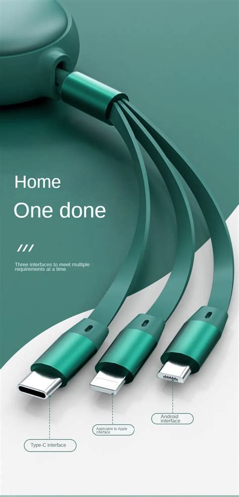 Multifuncnew Design In Usb Cable Fast Quick Charging Data Cable Telescopic Charger Cable