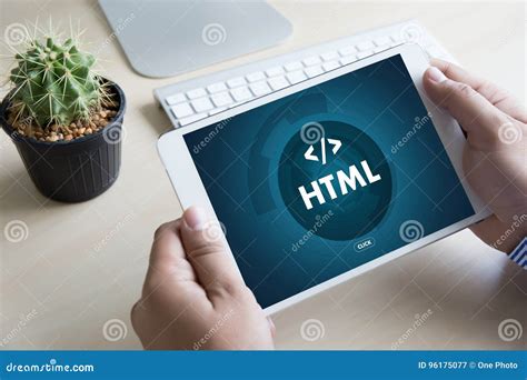 Php Html Developer Web Code Design Programmer Working In A Soft Stock