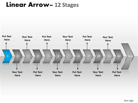 Linear Arrow Stages PowerPoint Slide Templates Download PPT Background Template