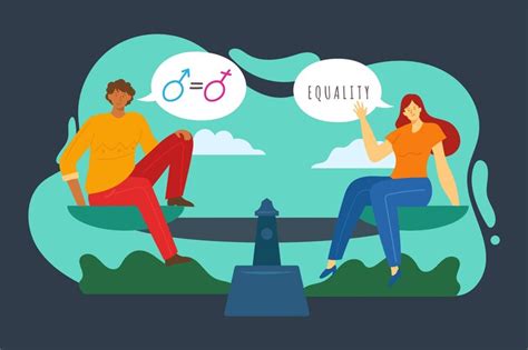 남녀 평등 개념 무료 벡터