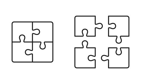 Puzzle Pieces Outline Vector Art Icons And Graphics For Free Download