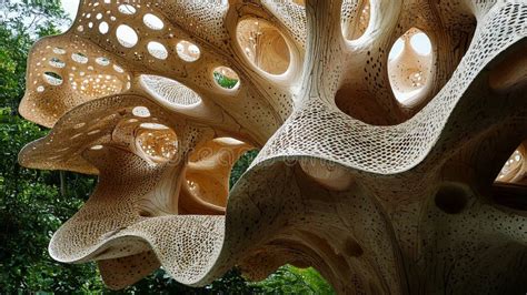 porous honeycomb like sculpture with circular openings and soft shadows stock illustration