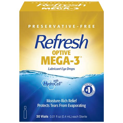 Refresh Optive Mega 3 Lubricant Eye Drops Preservative Free Artificial