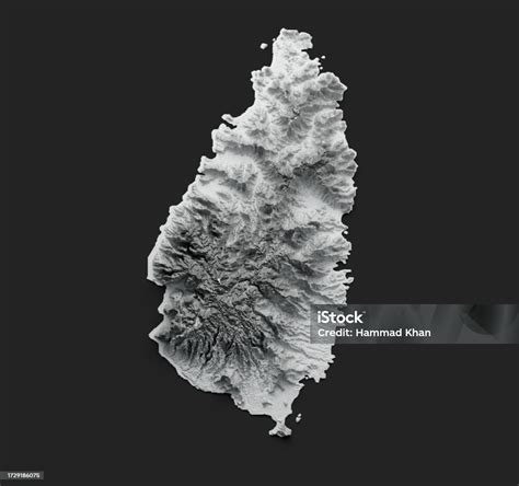 세인트 루시아 지도 깃발 음영 구호 색상 높이 지도 검정 배경 3d 그림 0명에 대한 스톡 사진 및 기타 이미지 0명 3