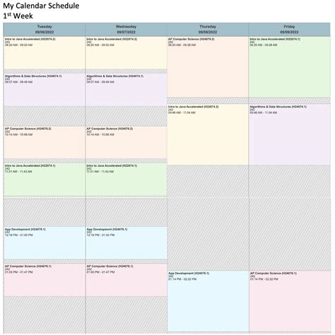 My Schedule Mrs Elia S Classes