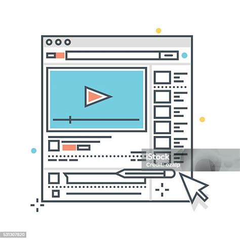 컬러 라인 통계별로 비디오 자습서 컨셉입니다 일러스트 Ico 교육에 대한 스톡 벡터 아트 및 기타 이미지 교육 기업 재무와 산업 놀기 Istock