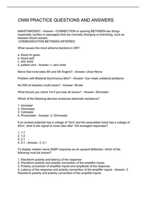 Cnim Practice Questions And Answers Cnim Stuvia Us