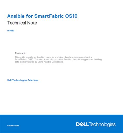 Ansible For Smartfabric Os10 Technical Note Dell Technologies Info Hub