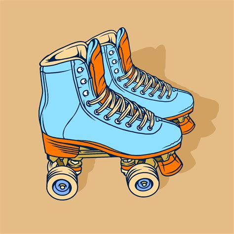 Vintage Roller Skates Illustration