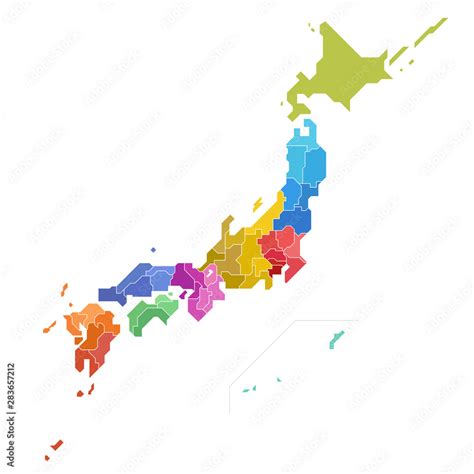 日本地図 地方別 県別 北方領土 stock ベクター adobe stock