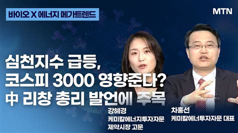 바이오x에너지 메가트렌드 심천지수 급등 코스피 3000 영향준다 中 리창 총리 발언에 주목차홍선 대표 강혜경 제약시장