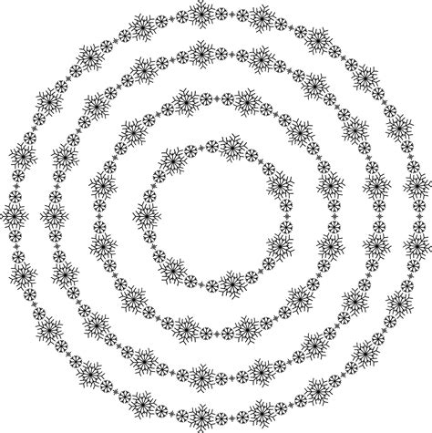 Premium Vector Snowflake Circle Frames Set Winter Snowflake Round Border Collection