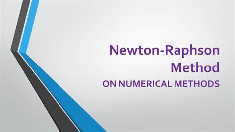 Newton Raphson Method On Numerical Methods Youtube