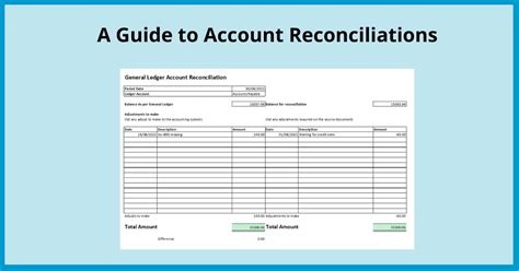 Account Reconciliation Template Excel