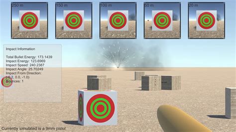 unity realistic bullet ballistics demo scene youtube