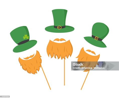 다른 조각 사진 부스 소품 아일랜드 요정으로 설정 합니다 3월에 대한 스톡 벡터 아트 및 기타 이미지 3월 St Patricks Day 개념 Istock
