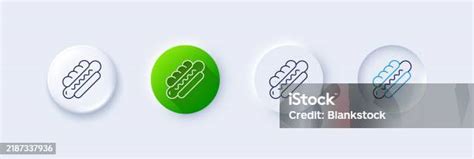 핫도그 라인 아이콘입니다 패스트 푸드 간판 선 아이콘 벡터 3차원 형태에 대한 스톡 벡터 아트 및 기타 이미지 3차원 형태 고급 고기 Istock