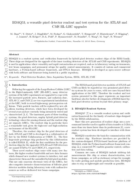 Pdf Bdaq53 A Versatile Pixel Detector Readout And Test System For The Atlas And Cms Hl Lhc