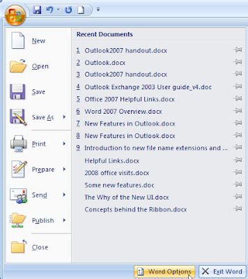 TSRI Software Tips The Microsoft Office Button