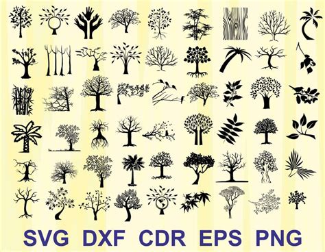 Tree Vector Branch Svg Trees Svg Tree Svg Tree Of Life Etsy
