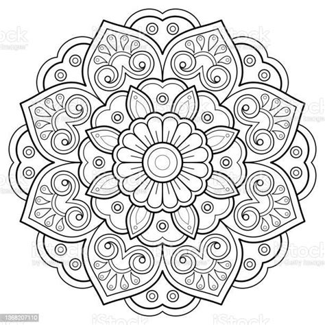 벡터 추상 만다라 패턴 벽에 예술 색칠 공부 레이스 패턴 문신 벽지 페인트 셔츠와 타일 스티커 디자인 민족 동양 스타일의 장식 원 장식 디자인 0명에 대한 스톡 벡터 아트