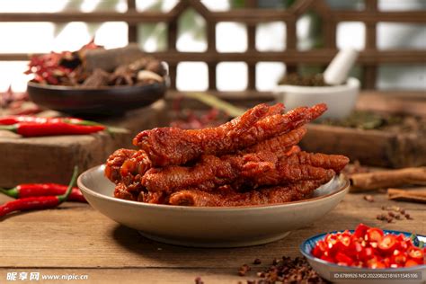 麻辣虎皮凤爪摄影图传统美食餐饮美食摄影图库昵图网