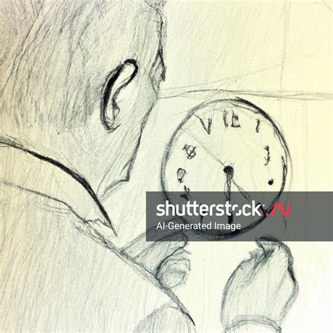 Old Man Clock Drawing Test Screens Dementia Ai Generated Image
