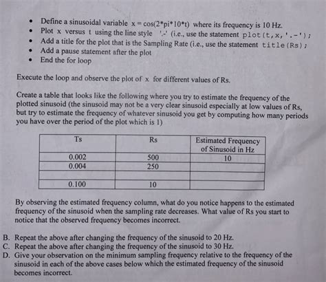 Solved Part 3 Sampling And Quantization First Sampling A