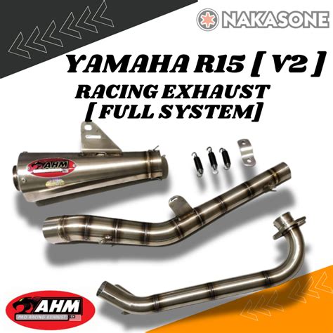Yamaha R15 V2 Ahm Racing Exhaust Full System Gp3 With Silencer Ahm