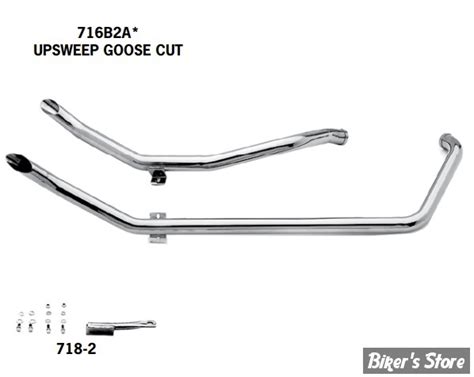 Echappement Paughco Softail 8699 Upsweep Drag Pipe Drag Pipe