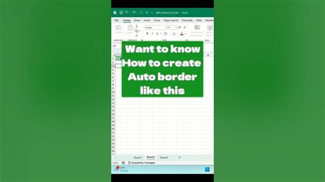 How To Create Auto Borders In Excel Formating Excel Exceltutorial Shorts Shortsfeed Youtube