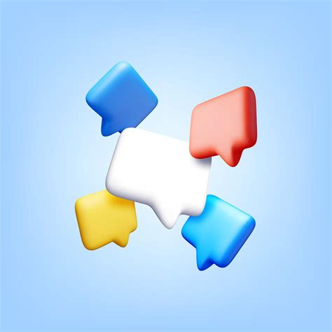 3d Colorful Speech Bubbles On Blue Background Render Collection Of Chat Balloon Pin