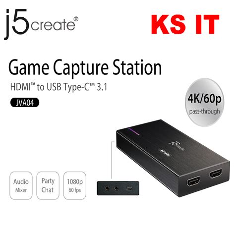J CREATE JVA HDMI TO USB TYPE C GAMING CAPTURE STATION