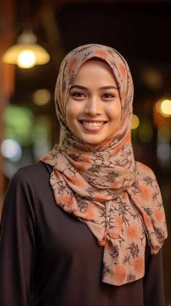 Premium Photo Beautiful Portrait Of Girl Wearing Hijab Islamic Dress