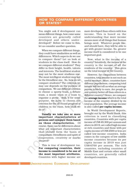 Ncert Book For Class 10 Economics Chapter 1 Development