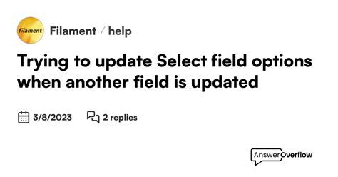 Trying To Update Select Field Options When Another Field Is Updated Filament