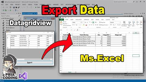 Tutorial Vbnet 26 Cara Export Data Datagridview Ke Microsoft Excel Di Vb Net Priacoding