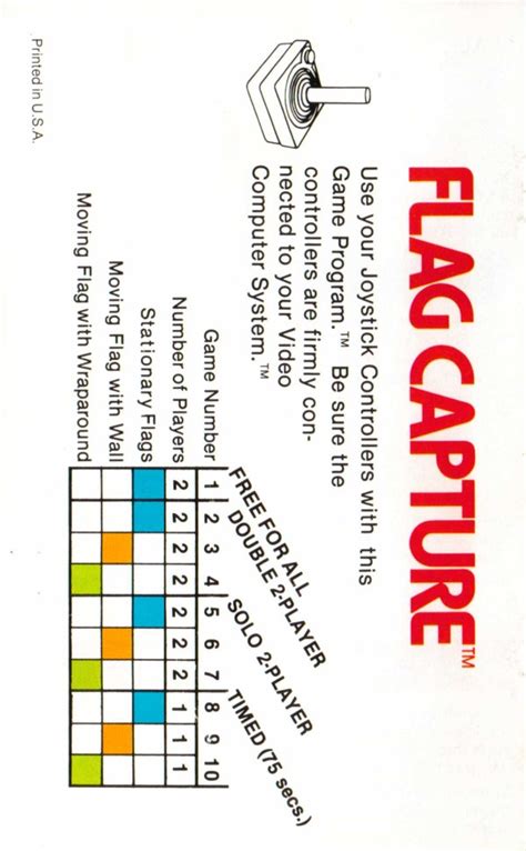 Atari 2600 Vcs Flag Capture Scans Dump Download Screenshots Ads