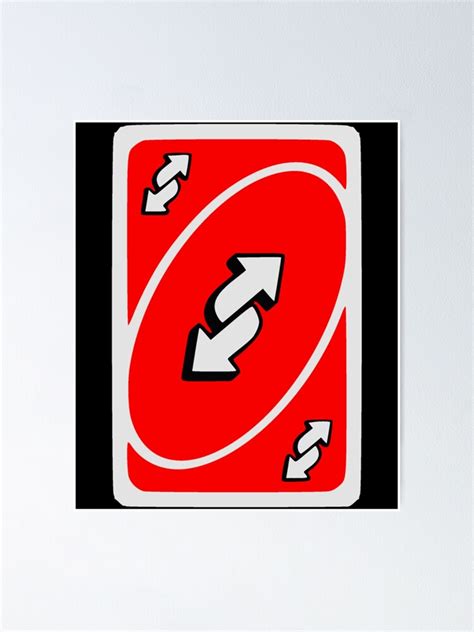 Red Uno Reverse Card Poster For Sale By Rosemoon2k Redbubble