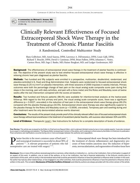 Pdf Clinically Relevant Effectiveness Of Focused Extracorporeal Shock