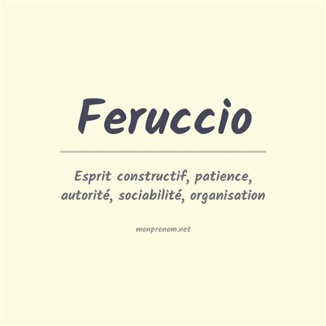 Signification Du Prénom Feruccio