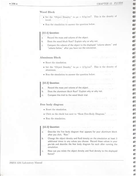 Set the Object Density to ρ g cm This is Chegg com